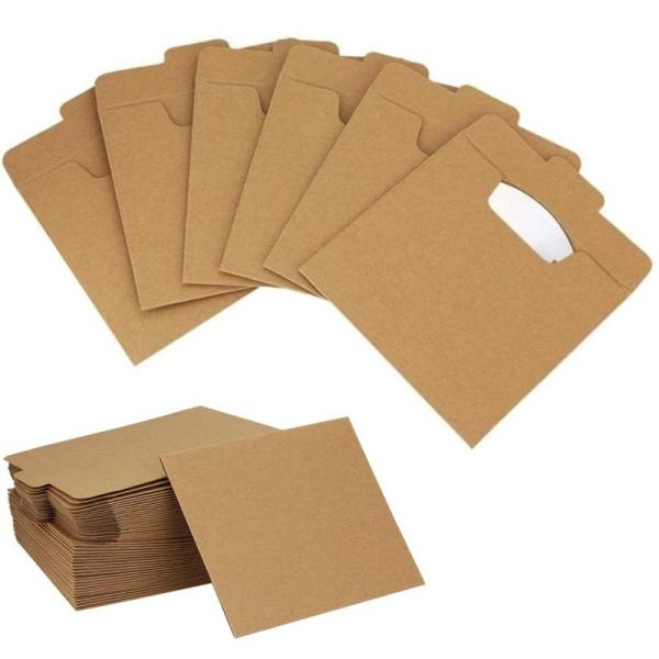 【商品名】　fogman ディスクケース クラフト 紙 CD ケース 40枚入 無地 厚紙 12.5×12.5cm DVD ブルーレイ ディスク 収納  【商品説明】　・【BD DVD CD 収納 】ディスクを簡単に見つけることができるよう...
