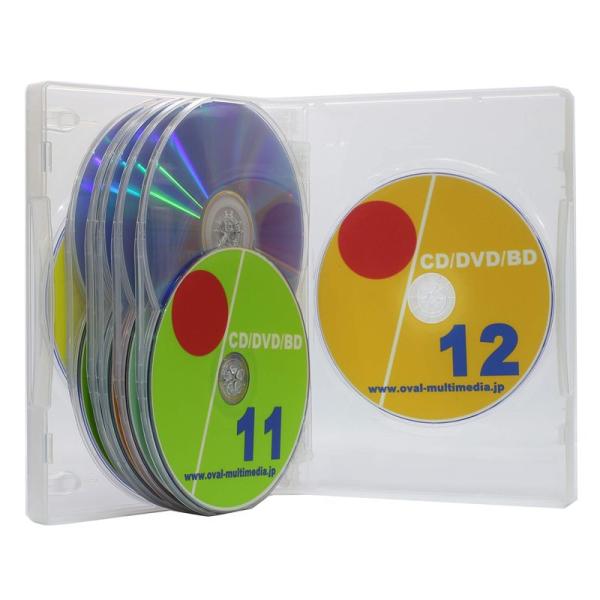 【商品名】　オーバルマルチメディア 27mm厚12枚収納DVDトールケースクリア2個 CD/DVD/ブルーレイケースとして最適 【商品説明】　・27mm厚に12枚のディスクを収納可能・ケースサイズ:縦:190 横:135 厚さ:27 (単位...