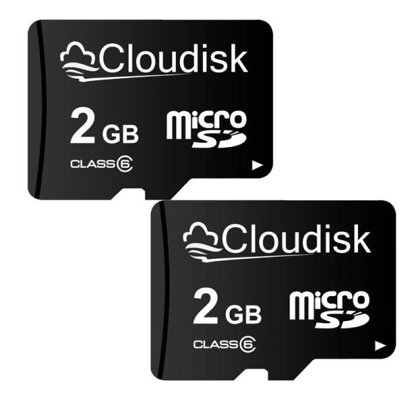 【商品名】　Cloudisk 2パック マイクロSDカード MicroSDカード メモリーカード (2GB) 【商品説明】　・いろんな場所で。電話、ゲームデータを保存し、複数の写真および1080p HDビデオをより有効に、より多くの音楽での...