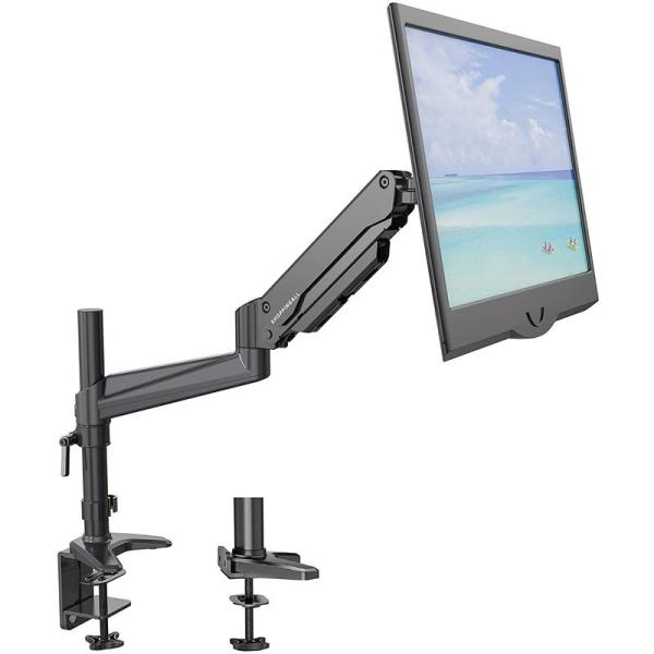 【商品名】　SHOPPINGALL 一流メーカー以上のコスパ 大企業導入 カナダ モニターアーム シングル アーム長さ調節機能 ガス スプリング 27イ 【商品説明】　・?【　揺れないから、モニターが見やすい　一流メーカーと同等の試験結果　...