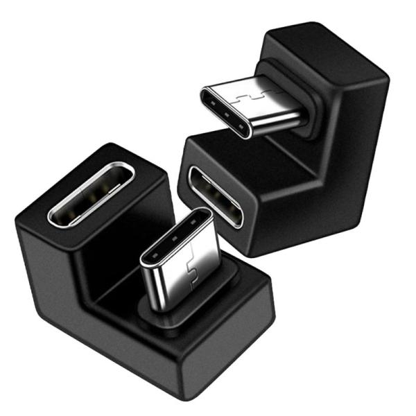 【商品名】　fine-R USB Type C 方向 変換 アダプター U字 U型 180° 2個 セット USB3.1 高速充電 PD充電 データ同期 【商品説明】　・◆USB-C端子を搭載したパソコン、タブレット、スマホに対応します。・...