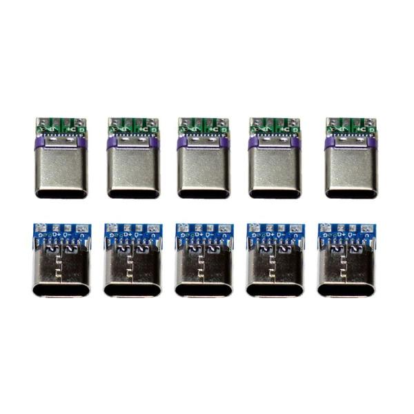 【商品名】　YMS PARTS10個+10個＝20個セットUSB Type-C 変換基板コネクタ オス+メスセット USB 3.1タイプC 【商品説明】　 【サイズ】　高さ : 1.90 cm　横幅 : 9.70 cm　奥行 : 14.60...