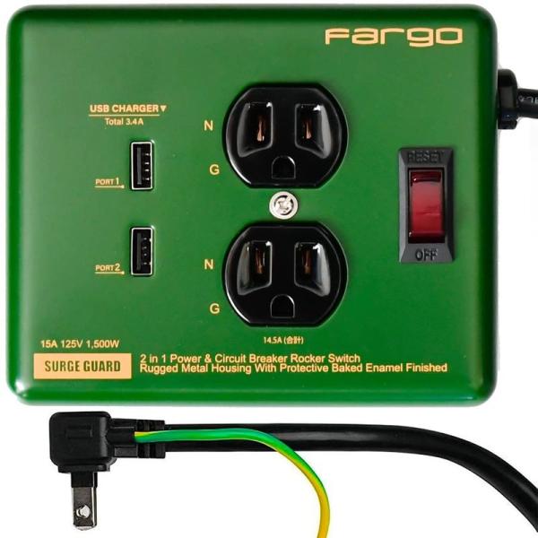 【商品名】　Fargo 延長コード USB 急速充電 スマホ スマートフォン STEEL TAP シルバー スチールタップ ファーゴ 電源タップ 鉄製  【商品説明】　・スチール製の力強い強固なボディ、他に類を見ないパンチの効いた外観は一度...