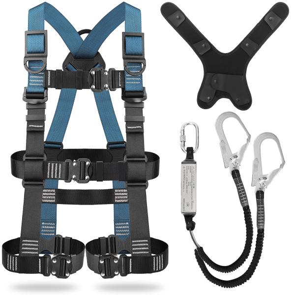 【商品名】　TT TRSMIMA フルハーネス安全帯 新規格 セット - ハーネス安全帯 ワンタッチ バックル 脱着簡単 二丁掛け ランヤード付き フル 【商品説明】　 【サイズ】　高さ : 14.00 cm　横幅 : 31.80 cm　奥...