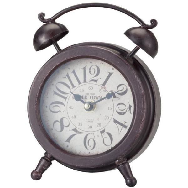 どこかノスタルジックな雰囲気あるアンティークチックな置き時計。コチコチ音が気にならない連続秒針※目覚まし時計ではありません。型　番：31228品　名：テーブルクロック 置時計カラー：ブラウン材　質：ガラス・スチールサイズ：約横137x高19...