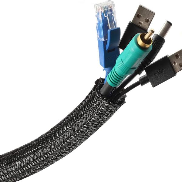 ワイヤーの整理に役に立つ各編組配線カバーは、長さ2/5/10メートル、直径13 mm（20mmまで拡張可能）です。3本の電源線（6.5mm）+ 1本のデータ線（3~3.5mm）または7~8本のデータ線（3~3.5mm）に対応するように柔軟に...