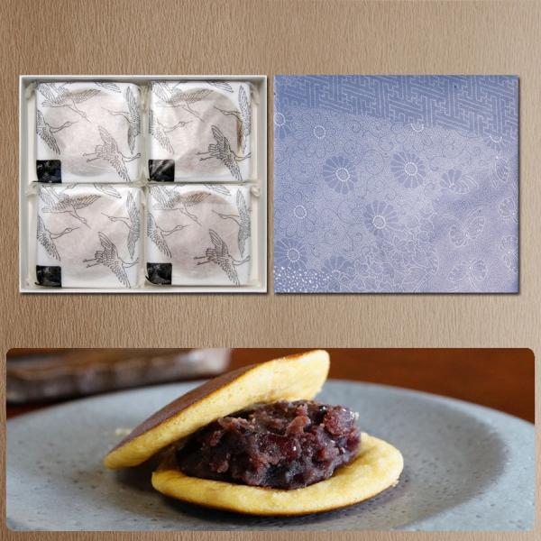 足立音衛門の姉妹ブランド「丹波鶴屋」の手作りどら焼きの詰合せ。職人が１枚ずつ手焼きするどら焼きの皮は、和三盆糖や発酵バターも使用して、まるでケーキのような仕上がり。この皮に、地元特産「丹波大納言小豆」の粒あんを一つ一つ丸めた餡玉をはさんで仕...