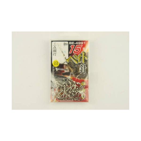 ・白 14号 BE-4991・・Size:14号・サイズ:14・入数:26本・ヒラメ・青物(ヒラマサ・ブリ・メジロ・カンパチ)等の喰わせ釣り(落とし込み・タテ釣り)専用設計。・カラー:シルバー・三点胴打丸海津針
