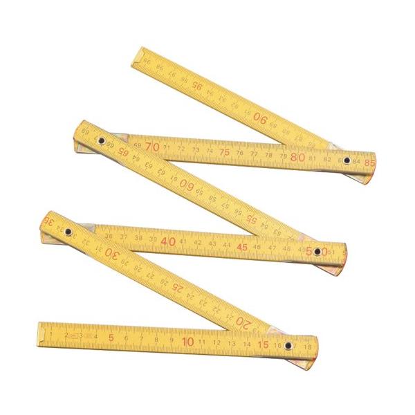 ・イエロー  WFR-100C・原産国:中国・測定範囲(mm):0-1000・寸法精度(mm):±2.5・折数(折):6・目盛のピッチ(厘、mm):上下段1