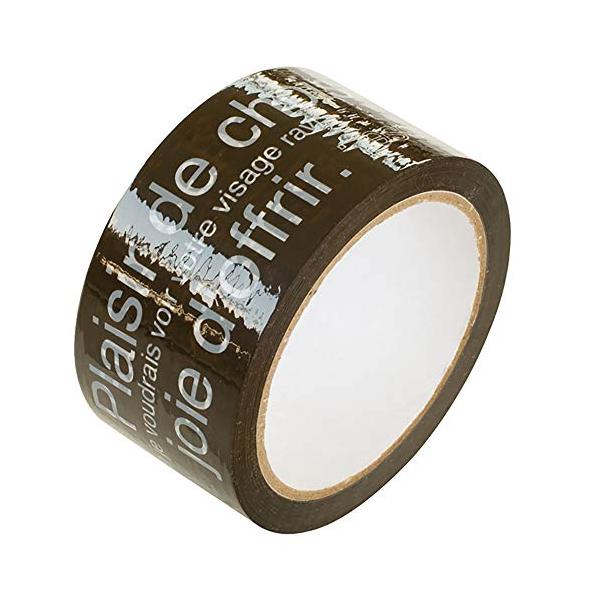 ・ブラウン  CAF-PL1・・PatternName:カフェオレ・サイズ:W50mm×50m巻・デザイン中の欧文訳：Soyez plus chic avec un cadeau. オシャレにギフト。・デザイン中の欧文訳：Comme je ...