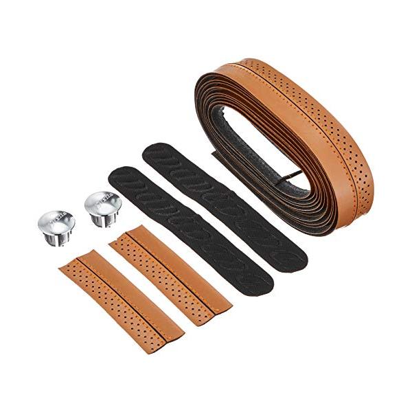 バーテープ・ブラウン  ・抜群のホールドが得られる、ゴルフグリップ素材2種を縫い合わせタイプ。・付属品:エンドキャップ、エンドテープ、レバーカバーテープ