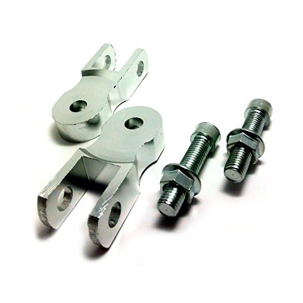 ハンドル ナンバープレート用 ナンバープレート用ボルト ナンバーボルトキャップ プレート ミラー バイク用・銀 【 シルバー 】  ・・Color:銀 【 シルバー 】・車高５ｃｍＵＰアダプター２ヶ１セット！ ショックの穴に取り付けるだけで...