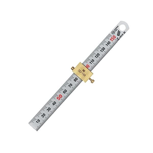・ 150mm SV-150DKD・・Size:150mm・原産国:日本・測定範囲(mm):0-150・長さの許容差(mm):±0.15・目盛の種類:上下段cm目・目盛のピッチ(mm):上段1、下段0.5