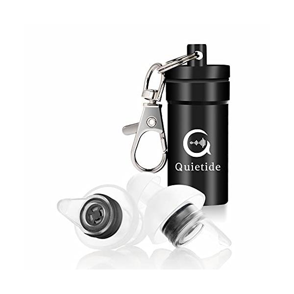 Q4・ブラック 1ペア (x 1) ・・Color:ブラック・【独自開発のフィルター　不要な騒音を効果的に遮断】通常の会話は約50dB〜60dB（デシベル）くらいの音圧があり、睡眠には40dB 以下が望ましいと言われています。Quietid...