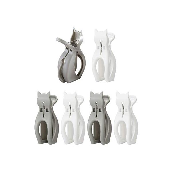 ・ホワイト、グレー 竿ピンチ 4573306865940・・PatternName:猫竿ピンチ6個・【CAT EAR】家事の中でも面倒くさいお洗濯。そんなお洗濯が少しでも楽しくなるように、猫の手もしっぽも借りられる「猫竿ピンチ」・【CAT ...