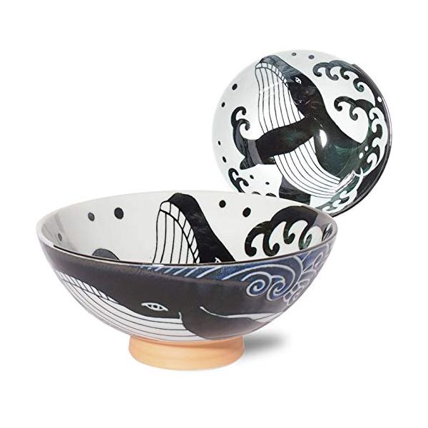 japanese・白波くじら 青 特大 4965583751687・・PatternName:白波くじら・サイズ:直径14.5×高さ6.5cm・素材・材質:磁器・原産国:日本(美濃焼)・梱包サイズ:15.0 x 15.0 x 7.0 cm