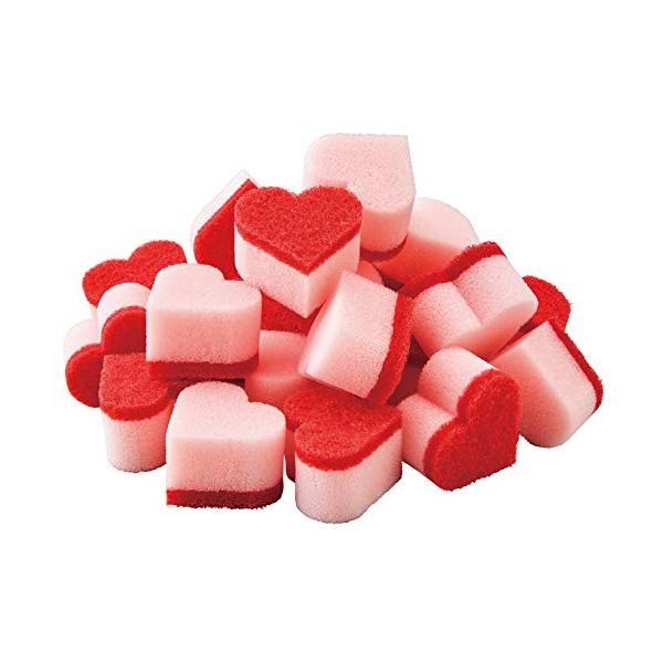 ・ピンク 4×4.5×高さ3cm 65071200・洗面台まわりの陶器の汚れを落とす、ハート型の小さなスポンジ。・[サイズ]約4×4.5×高さ3cm・[重量]約1.5g