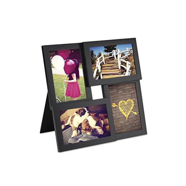 ・ブラック マルチ4面 317150-040・・Color:ブラック・サイズ:約W295×D27×H295mm・重量:約800g・材質:ポリスチレン、ガラス・原産国:中国・対応写真サイズ:KGサイズ 4枚