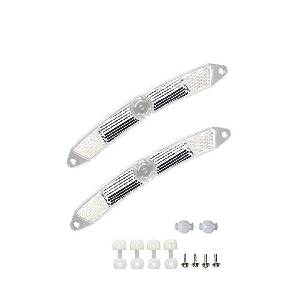 ・クリアー 14×150×20（mm） RR-550-WUW SW SMN・自転車用ホイールリフレクター・ワイドアングル(広角型)リフレクター・中央固定の場合は3.5mmまでのフラットスポークまで取付け可能。・1キット 2個入り