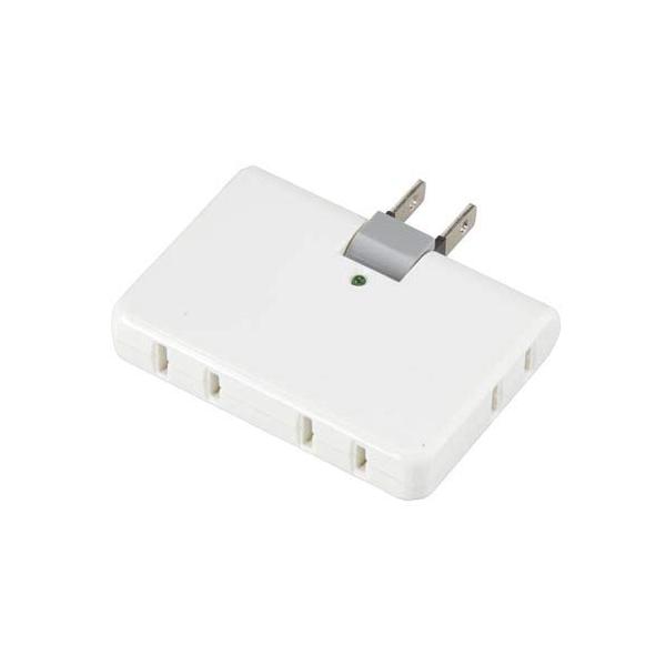 ・ホワイト 本体寸法:W76mm×H55mm×D14mm Y02HCK400WH・定格容量:125V 15A 合計1500Wまで・包装形態:差込式スライドブリスター プラグ形状:スイング・最大サージ電圧:12000・制限電圧:550・耐トラ:あり