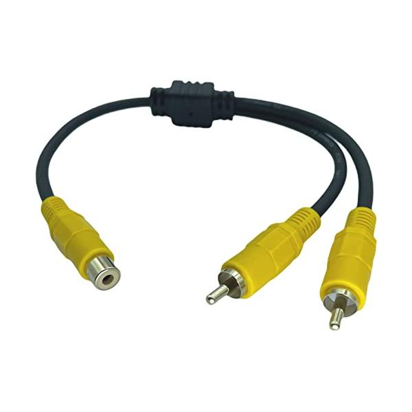 ・ブラック  ・COMON製 ビデオ信号用2分配ケーブルです。・ビデオ端子を2つに分配して同じ画像を2台で表示が可能です。・[規格仕様] RCA x1( ビデオ端子(黄) メス ) ⇔ RCAx2( ビデオ端子(黄) オス )・[ケーブル材...