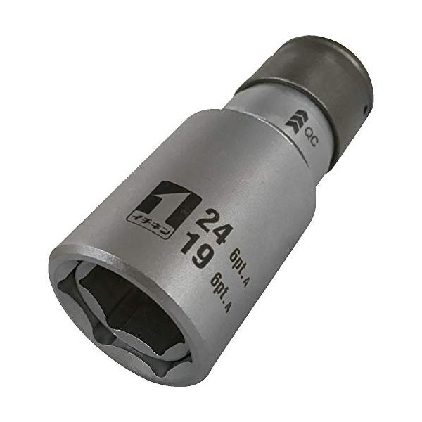 ・ 全長:87mm*差込角:12.7mm*対辺寸法:19×24mm 19823・全長:87mm・差込角:12.7mm・対辺寸法:19×24mm・穴角数:6角・面倒なOリングやピンが不要、ワンタッチ感覚でインパクトレンチに取り付けることができます。