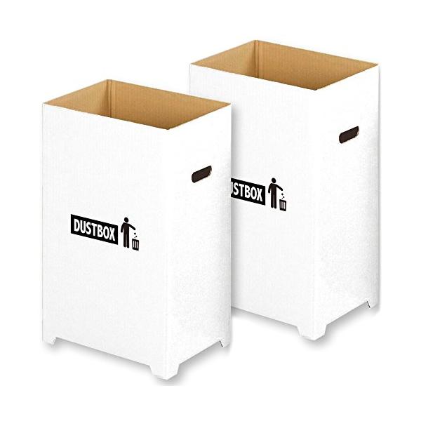 2個・ホワイト 45L ・・Color:ホワイトSize:45LStyle:2個・サイズ:幅34.5×奥行23×高55.5cm(組立時)、 容量:約45リットル 、 材質:撥水加工 ダンボール、 原産国:日本、 セット内容:2個セット・でし...