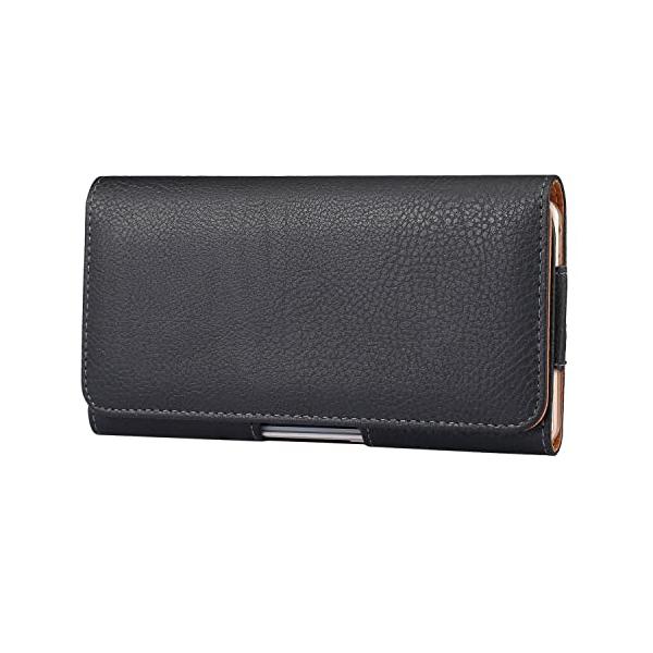 ・黒 6.0 インチベルトホルダー ・・Size:6.0 インチベルトホルダー・携帯ベルトケース横型  重量: 約75g  材質: ライチ紋 強い耐摩耗性のPUレザー，耐久性材質を使用しています  外寸法:W80×H160×D18mm  参...