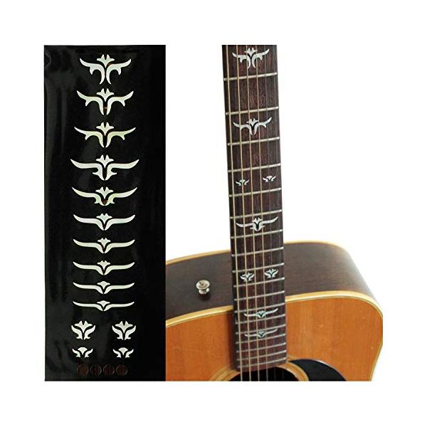 Whiteパール・  F-100TL-WT・・Style:Whiteパール・既存のドットマーク(6mm以内）がキレイに隠れます・12フレットの離れドットも対応しています。・ギタリスト＆ベーシスト達のステッカー。貼り方説明書付・本物の貝・イン...