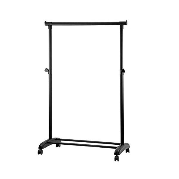 組立・ブラック シングル 耐荷重 20kg 幅 80cm N-7573・・Color:ブラックPatternName:シングル・製品サイズ:(約)幅80×奥行38.5×高さ90.5~151cm・素材・材質:パイプ/スチール(紛体塗装)、ベー...