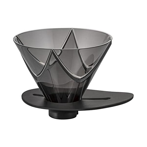 モーデン・透明ブラック  V60 Mugen Coffee Dripper・・PatternName:樹脂・サイズ：14×12×10cm・本体：1~2杯用・材質：本体/AS樹脂、ホルダー/ポリプロピレン・※計量スプーンは付属しておりません。