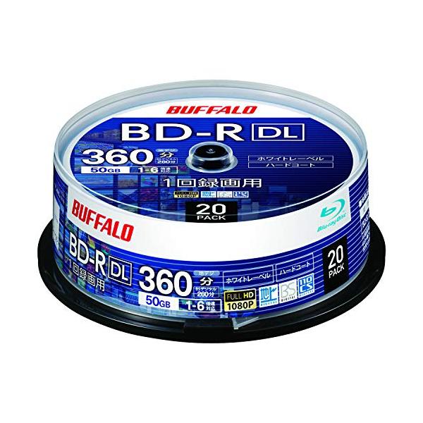 20枚・ 20枚 RO-BR50V-020PW/N・・Size:20枚Style:20枚・【タイプ】録画用BD-R DL 20枚入り・【用途】1回録画用・【期間】長期2年に対応・バッファロー製外付けドライブでメーカー動作検証済み・ハードコー...