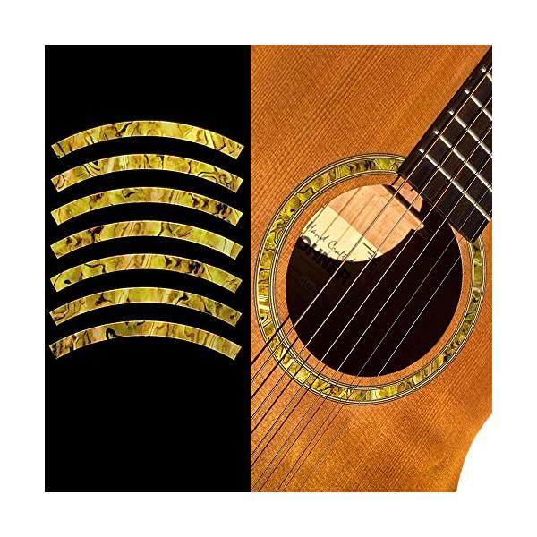 ロゼッタ・ストライプ (OC)・  RS-244ST-OC・・Style:ロゼッタ・ストライプ (OC)・アコースティックギターのサウンドホール周りに・仕上がりサイズ：内径 122mm 外形 132mm・6枚のステッカーを繋いで円にします。...