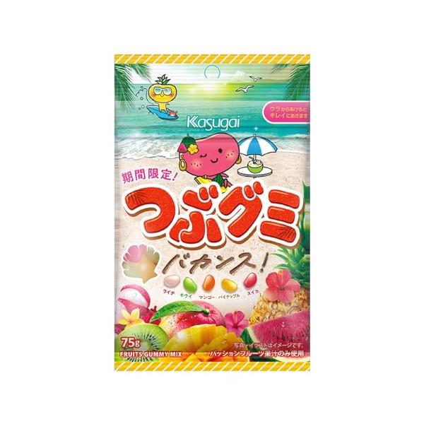 オレンジ、薄ピンク、黄緑、黄色、赤/-/-・パッケージ個数:1・原材料:砂糖（タイ製造、国内製造）、水あめ、ゼラチン、乳糖、濃縮パッションフルーツ果汁／ソルビトール、酸味料、ゲル化剤（ペクチン）、香料、アラビアガム、光沢剤、着色料（赤キャベ...