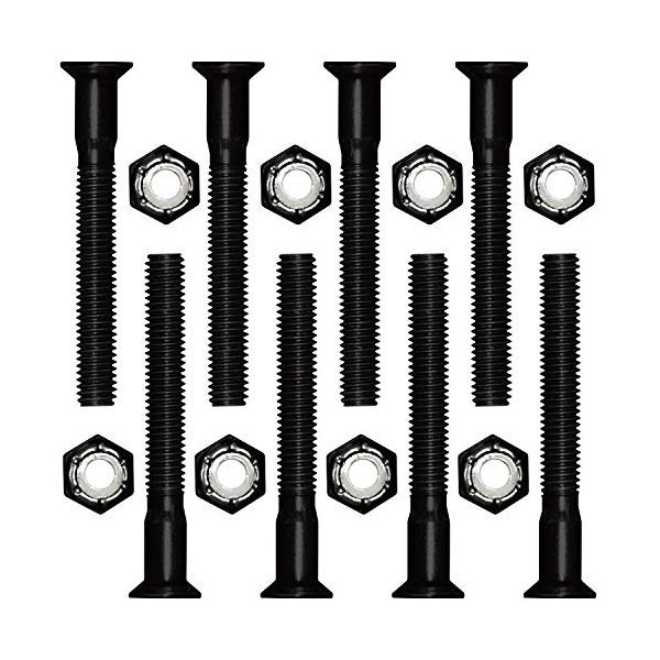 デッキ&amp;トラック用 プラス ビス・1.5インチ-ブラック 1&amp;1/2インチ 1.5インチ 38ミリ 10300・・Color:1.5インチ-ブラック・ボルト＆ナット各８個入り（スケートボード １台分）