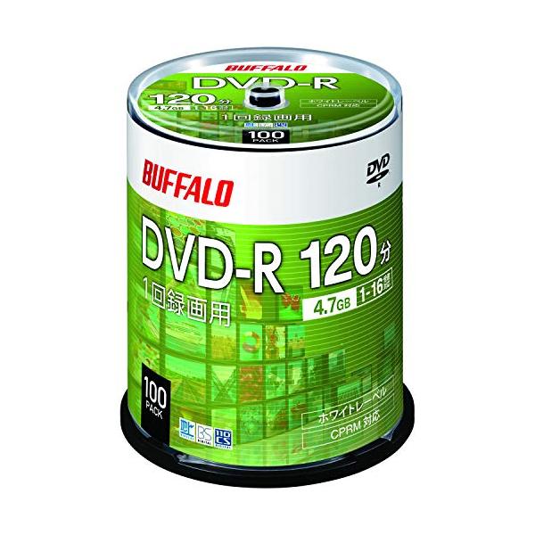 ・ 100枚 RO-DR47V-100PW/N・・Size:100枚・【タイプ】録画用DVD-R 100枚入り・【用途】1回録画用・【期間】長期2年に対応・バッファロー製外付けドライブでメーカー動作検証済み・インクジェットプリンター対応ホワ...