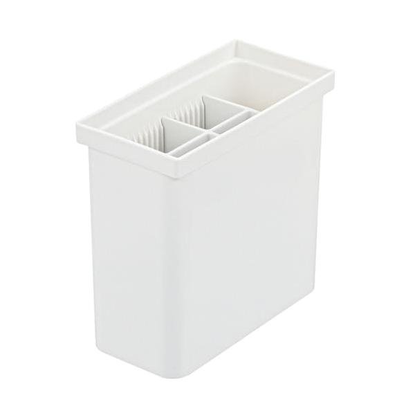 キッチンツールボックスホワイト/レギュラー/110021・Size:レギュラーStyle:キッチンツールボックス・パッケージ個数:1・【サイズ】14×7×14cm【素材】ポリプロピレン【お手入れ方法】食洗機対応【生産国】日本・スタイリッシュ...