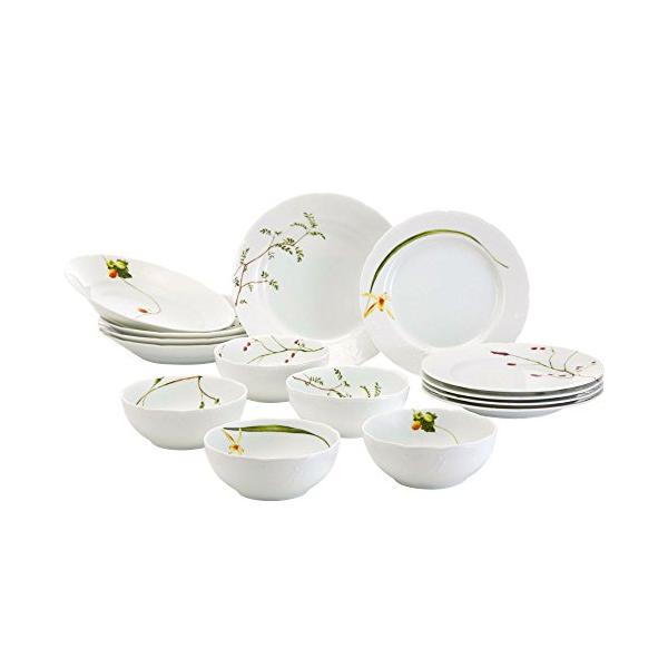 洋食器・15個セット  40912-34275・・Color:15個セット・本体サイズ:(ボウル)径135×高さ54mm(プレート)径205×高さ22mm(カレー&amp;パスタプレート)径220×高さ40mm・素材:一般磁器・原産国:日本...