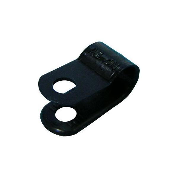 ビス止めタイプ・黒 φ6mm AB-4N-W・・Size:φ6mm・66ナイロン●固定時の内径φ6ｍｍ●幅9.5ｍｍ●RoHS適合、ハロゲンフリー●適用ビスM4