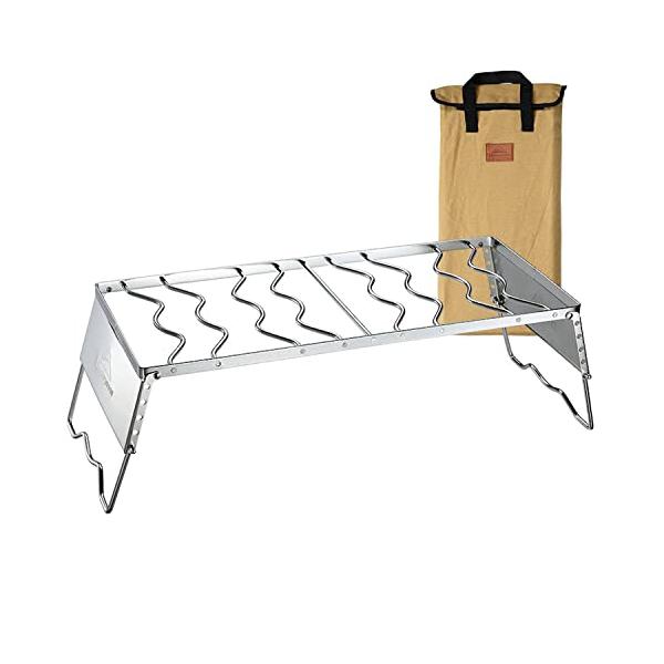 クッカースタンド アジャスタブルタイプ #550・シルバー 大型 MS-1019・・Style:クッカースタンド アジャスタブルタイプ #550・総重量：(約)1.66kg・サイズ(五徳部分)：(約)24cm×55cm・サイズ(完成時)：(...