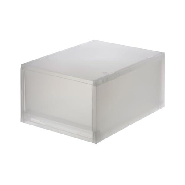 大半透明/大/KG0Y6A3A・Color:半透明Size:大・パッケージ個数:1・仕様・混率/ポリプロピレン・約幅26×奥行37×高17.5cm・サイズ/大・原産国・地域:日本・商品の向きを前後入れ替えても積み重ねられる構造に仕様見直しし...