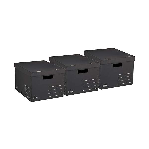 Lサイズ(フタ付き)3個セット・ブラック 1.Lサイズ(フタ付き) A4-NELB-DX3AM・・Color:ブラックPatternName:Lサイズ(フタ付き)・3個セット・効率よく収納できるモジュール設計「NEOS」シリーズの収納ボック...