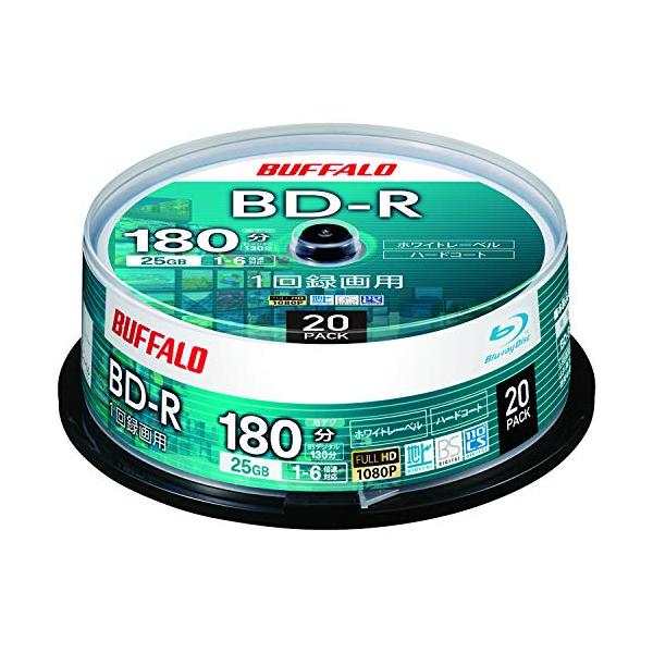 20枚・ 20枚 RO-BR25V-020PW/N・・Size:20枚・【タイプ】録画用BD-R 20枚入り・【用途】1回録画用・【期間】長期2年に対応・バッファロー製外付けドライブでメーカー動作検証済み・ハードコート加工が大切なデータを守る