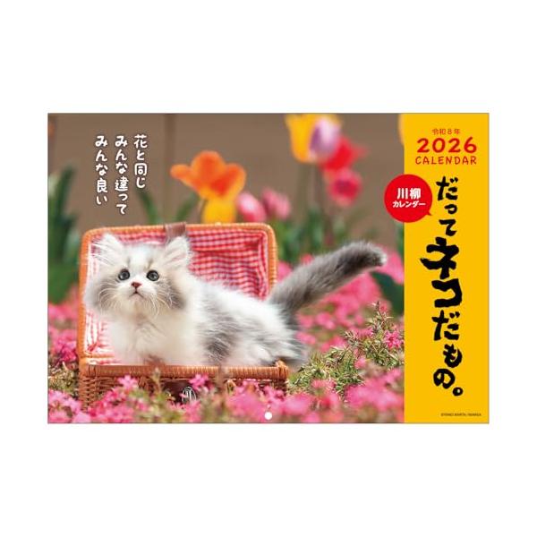 -/-/26ACL-66・パッケージ個数:1・写真と川柳が見事にマッチした、猫の魅力がいっぱいのカレンダーです。・【綴じ枚数】二つ折り28項仕様・【サイズ】 365×257mm(開いたサイズ：365×514mm)・【日付期間】 2026年1...