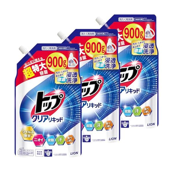 クリアリキッドマルチカラー/900g×3個/-・Style:クリアリキッドSize:900g×3個・パッケージ個数:1・さらさらリキッドがまとめ洗いでも繊維の奥まで浸透洗浄、白く洗いあげます。・セット内容：3個・詰め替え用・サイズ：超特大・...