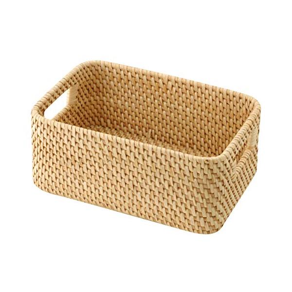 ・ナチュラル  7S57058・仕様・混率:ラタン・外寸:約幅15×奥行22×高さ9cm・実際に使える内寸:約幅13×奥行20×高さ7cm・最大積み重ね段数:5