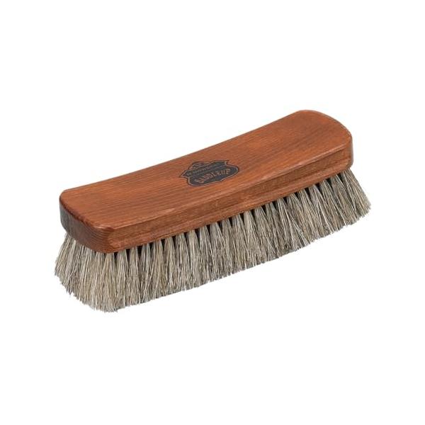 ブラウン/大/7097・パッケージ個数:1・革のホコリ落とし、仕上げのブラッシング用の馬毛ブラシです。毛先がしなやかなため、皮革製品の表面やコバ周りのホコリ落とし、革用ケアクリームを塗った後の仕上げのツヤ出しにおすすめです。・サイズ：毛の長...