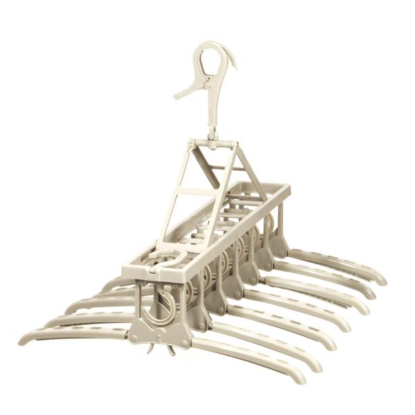 ワンタッチハンガー・グレージュ 64×52×50cm 81610・Style:ワンタッチハンガー・【サイズ】約45〜64×52×50cm・【耐熱温度】100度・【耐冷温度】-10度・【材質】ポリプロピレン、スチール(亜鉛めっき)・ワンタッチ...