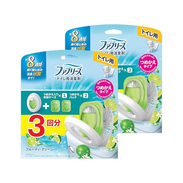 グリーン/本体2個+詰替4個/なし・PatternName:グリーンSize:本体2個+詰替4個・パッケージ個数:1・生まれ変わった　つめかえタイプ・「ファブリーズ トイレ用消臭剤」は、トイレ内の空気を継続的に消臭するだけでなく、壁や天井を...