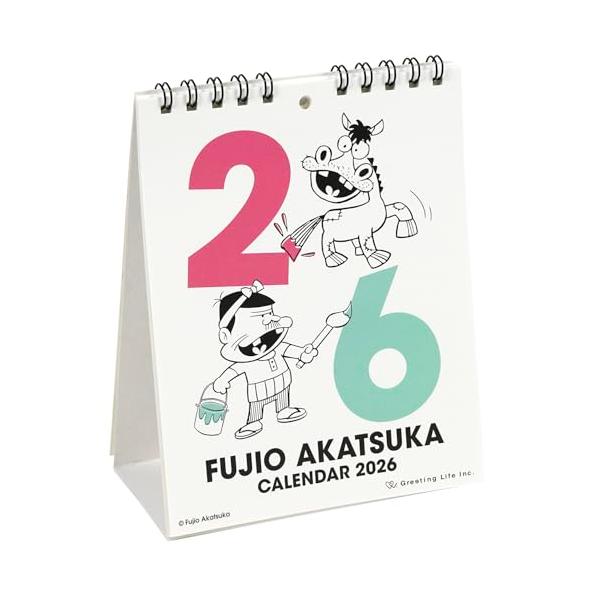 ホワイト/-/C-1687-AF・パッケージ個数:1・元気と笑いに満ちた赤塚不二夫ワールドが全開のカレンダー。・ダブルリングのリング綴じ卓上カレンダー・１４枚つづり・日曜始まり・森林認証紙使用